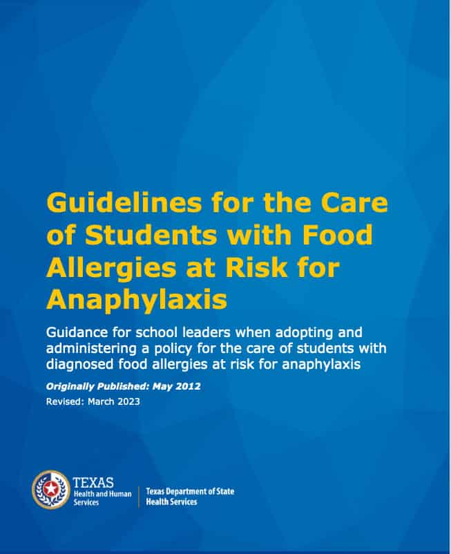 Updated Guidelines for the Care of Students with Food Allergies - TexEdNews